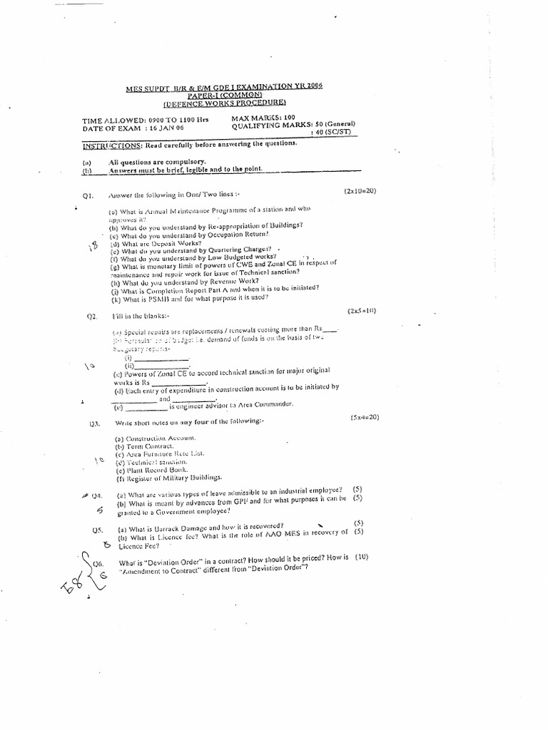 MES Procedure Q Papers-2 | PDF | Consent