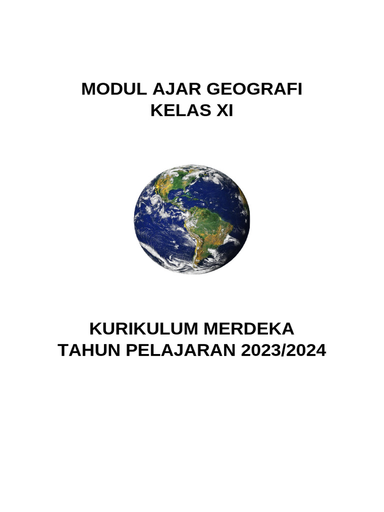 Modul Ajar Geografi Kelas XI | PDF | Sains & Matematika