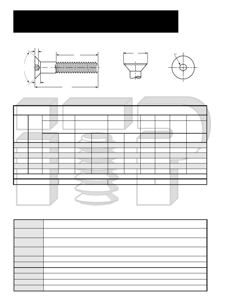 Flat Head Socket Cap Screws | PDF | Screw | Mechanical Engineering