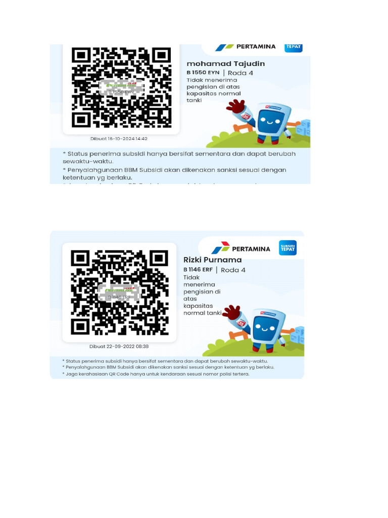 Barcode Pertamina | PDF