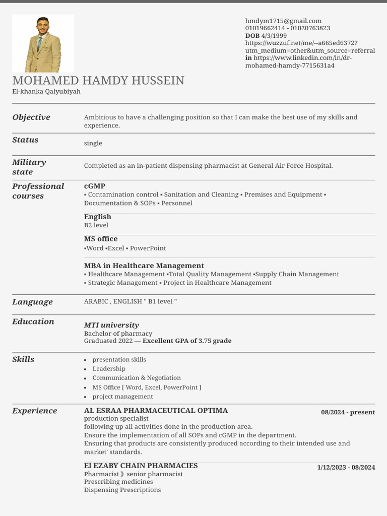 Mohamed Hamdy | PDF | Pharmacist | Pharmacy