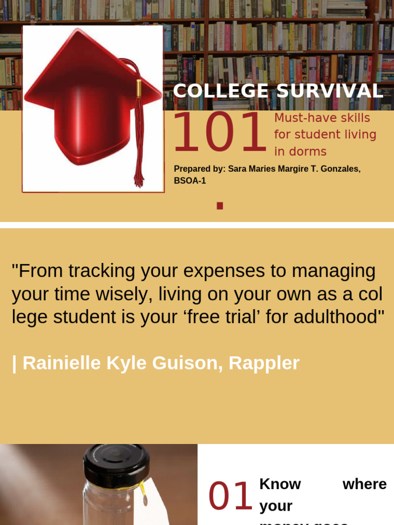 College Survival 101 - GONZALES | PDF | Self-Improvement
