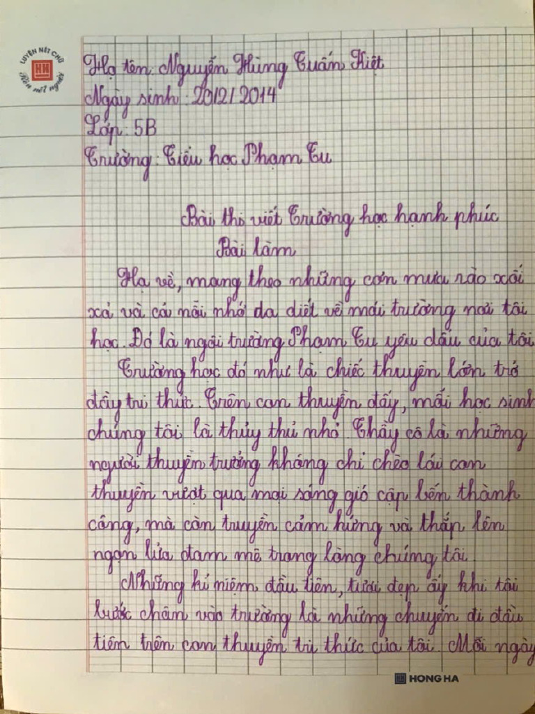 Bai Du Thi Truong Hoc Hanh Phuc - Nguyen Hung Tuan Kiet | PDF