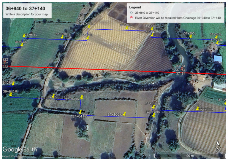 Write A Description For Your Map. 36+940 To 37+140 River Diversion Will ...