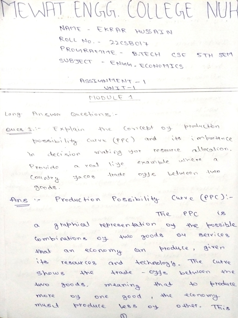 Economics Assignment 1 | PDF