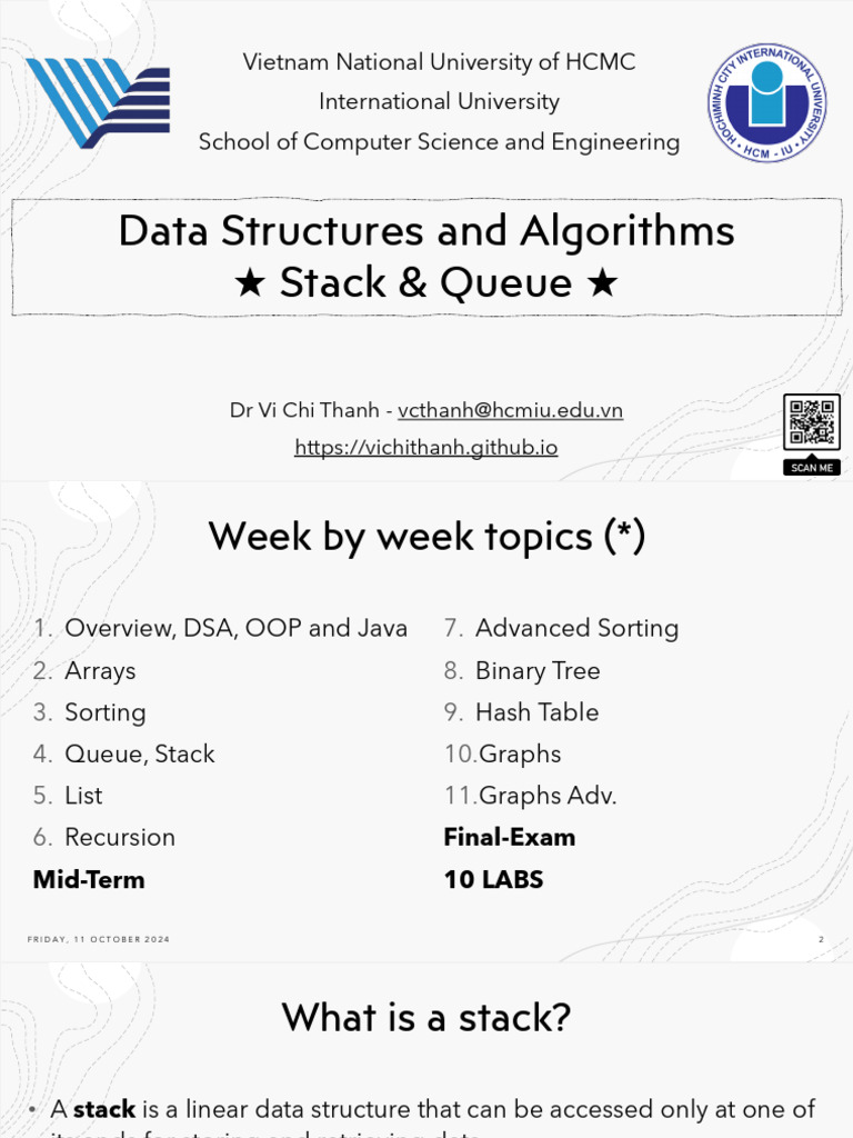 Lecture 04 - Stacks and Queues | PDF | Queue (Abstract Data Type) | Scheduling (Computing)