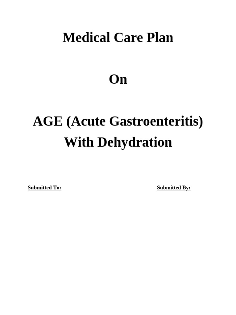 Nursing Care Plan for Acute Gastroenteritis | PDF | Diarrhea | Dehydration