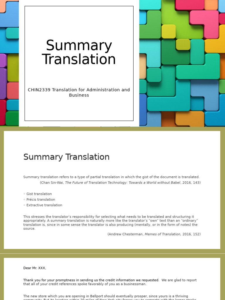 5 CHIN2339 Summary Translation | PDF