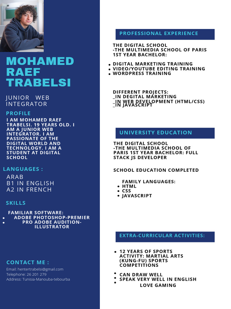 Mohamed Raef Trabelsi CV PDF | PDF | Career & Growth