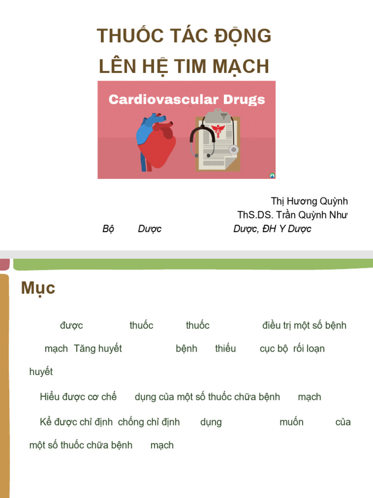 2024 Final Thuoc Tim Mach - Dieu Duong | PDF