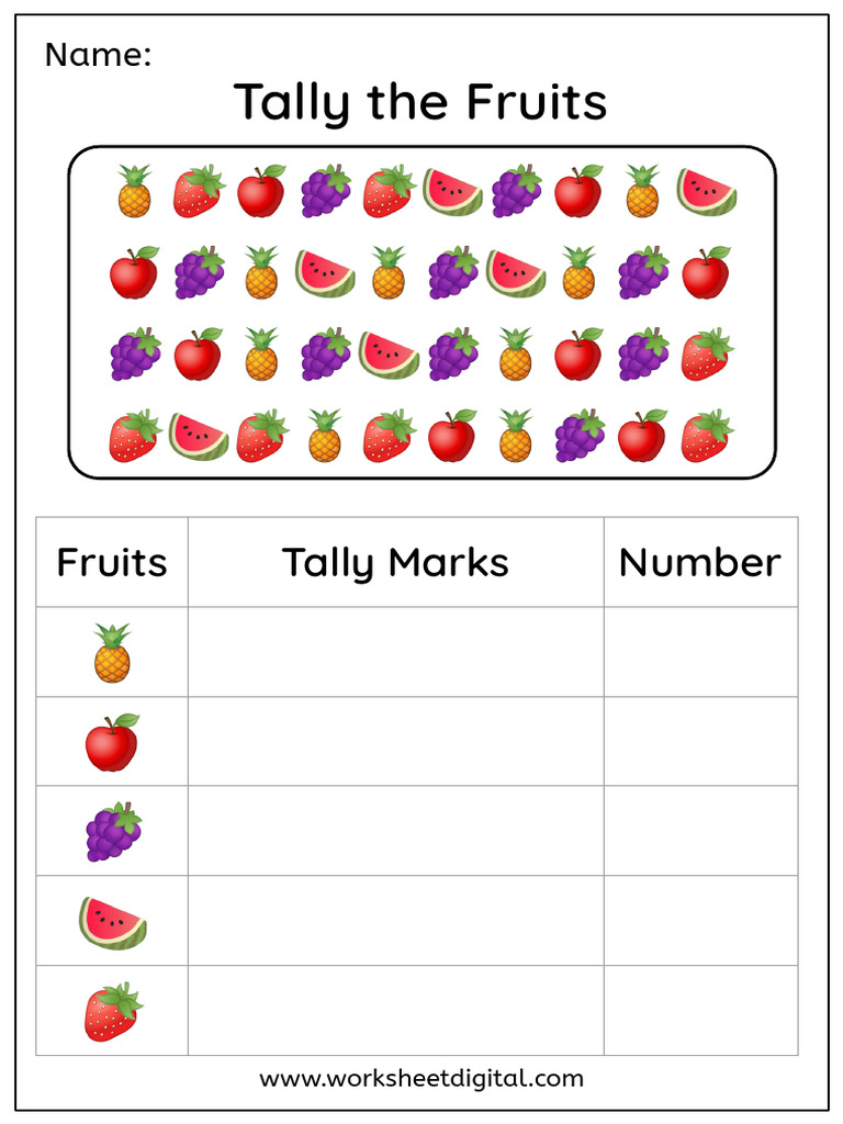 Fruit Tally Chart for Kids | PDF