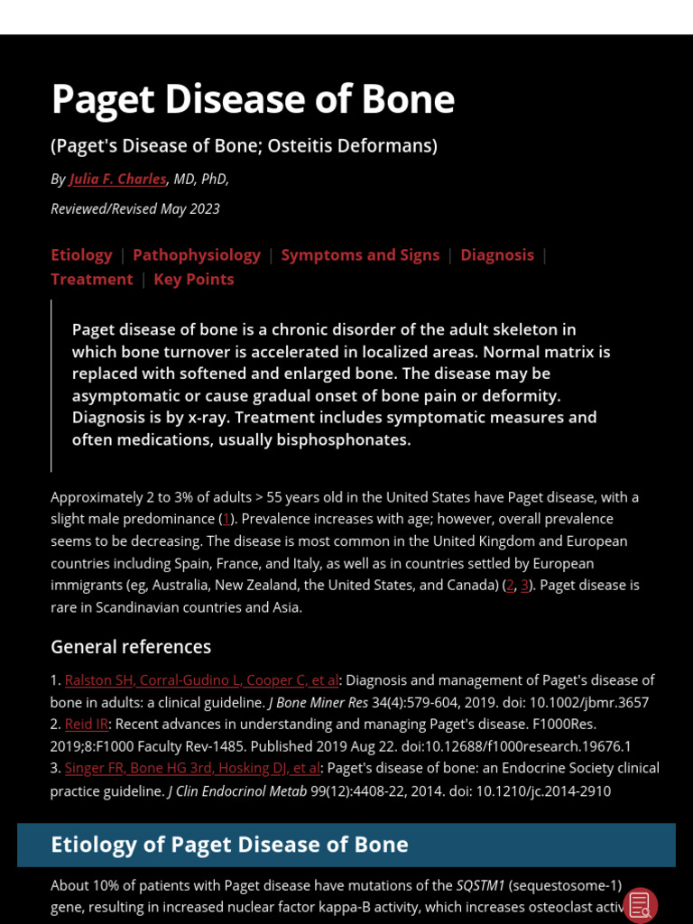 Paget Disease of Bone | PDF | Bone | Causes Of Death