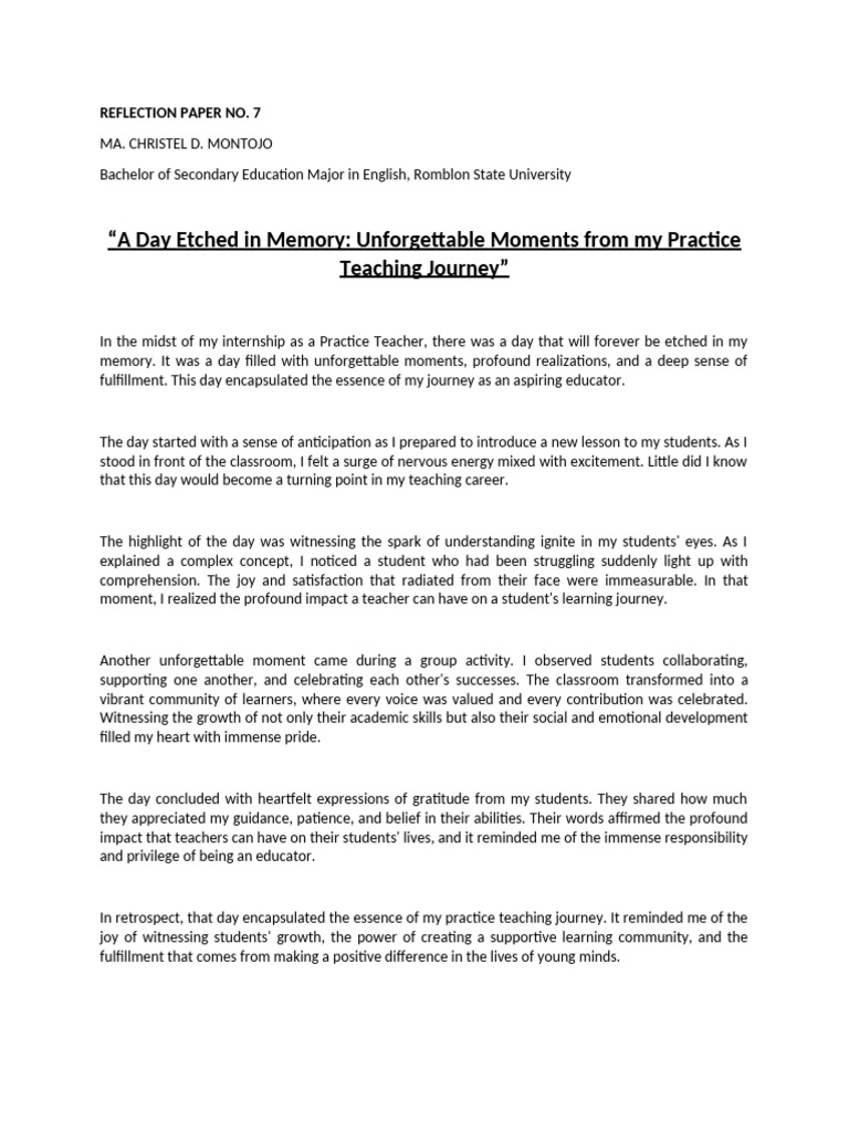 Reflection Paper 7 | PDF