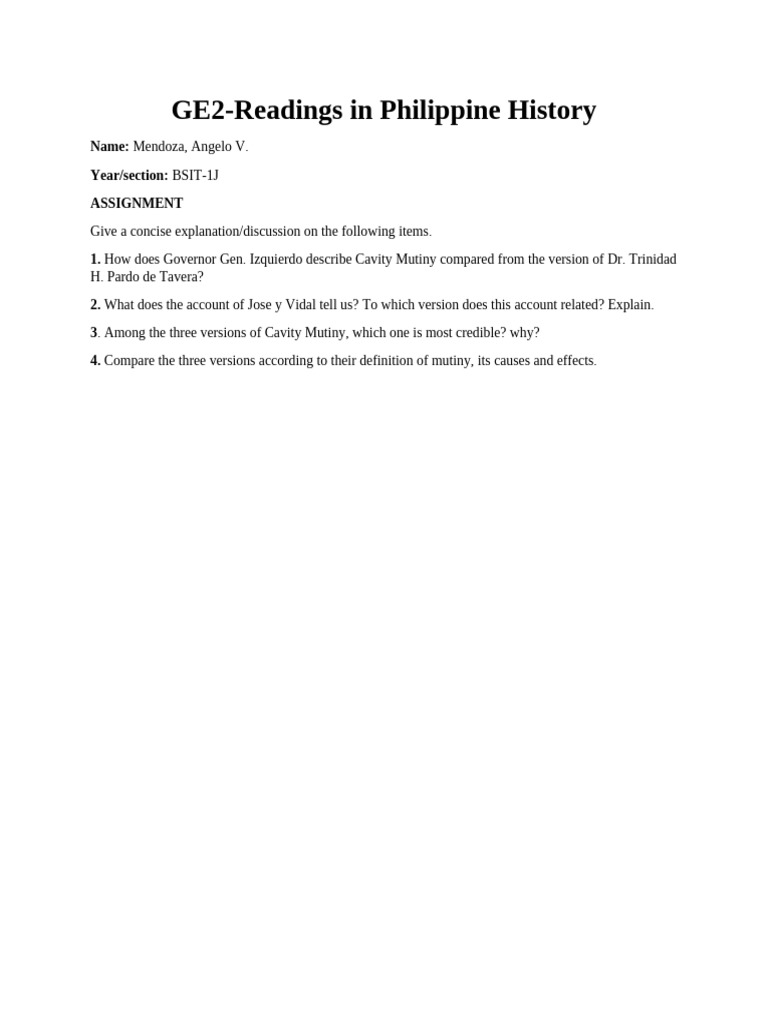 Ge2 - Reading in Philippine History (Exercises 1,2 and 3) | PDF | History
