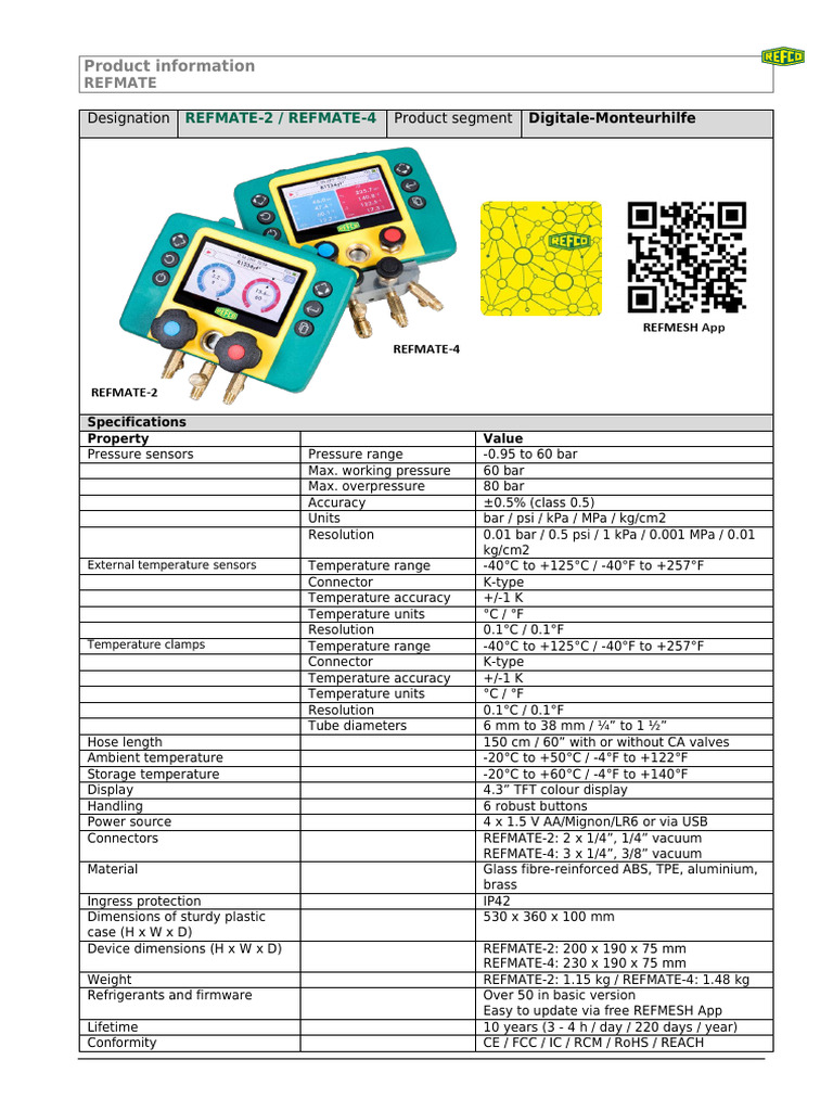 REFMATE Product Information EN V1 | PDF | Technology & Engineering