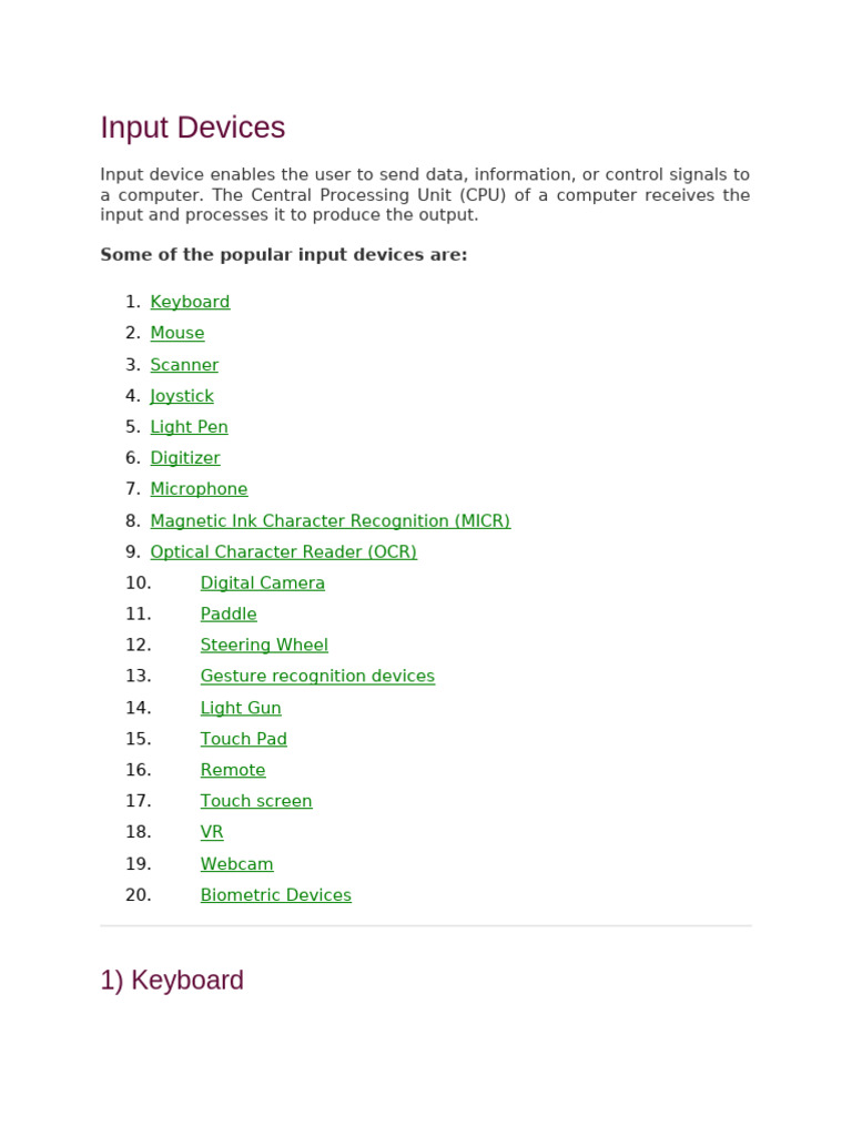 Scanner as an Input Device Explained | PDF | Image Scanner | Printer ...
