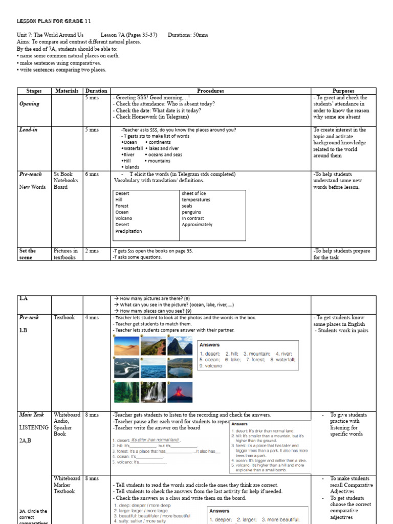 English Lesson Plan For Grade 11-Unit 7A-English Grade 11 Cambodia ...