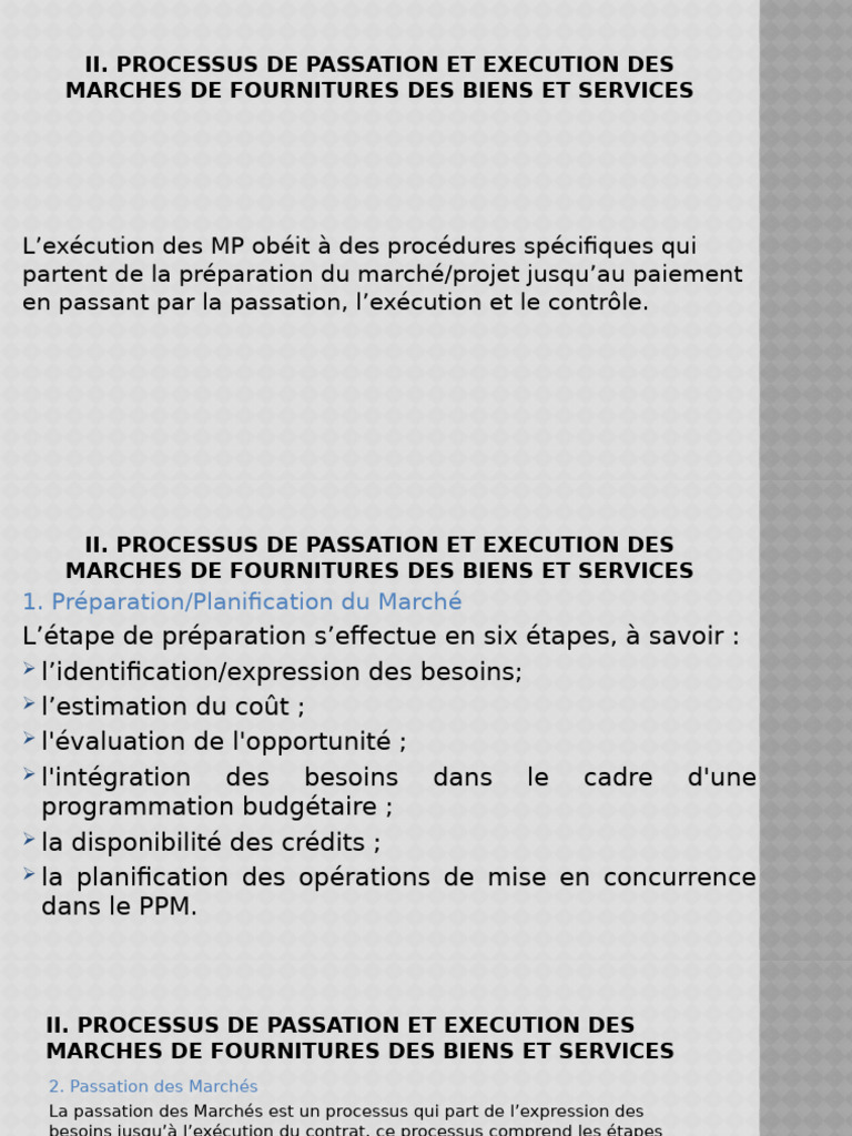 Processus de Passation des Marchés Publics | PDF | Finance et gestion ...