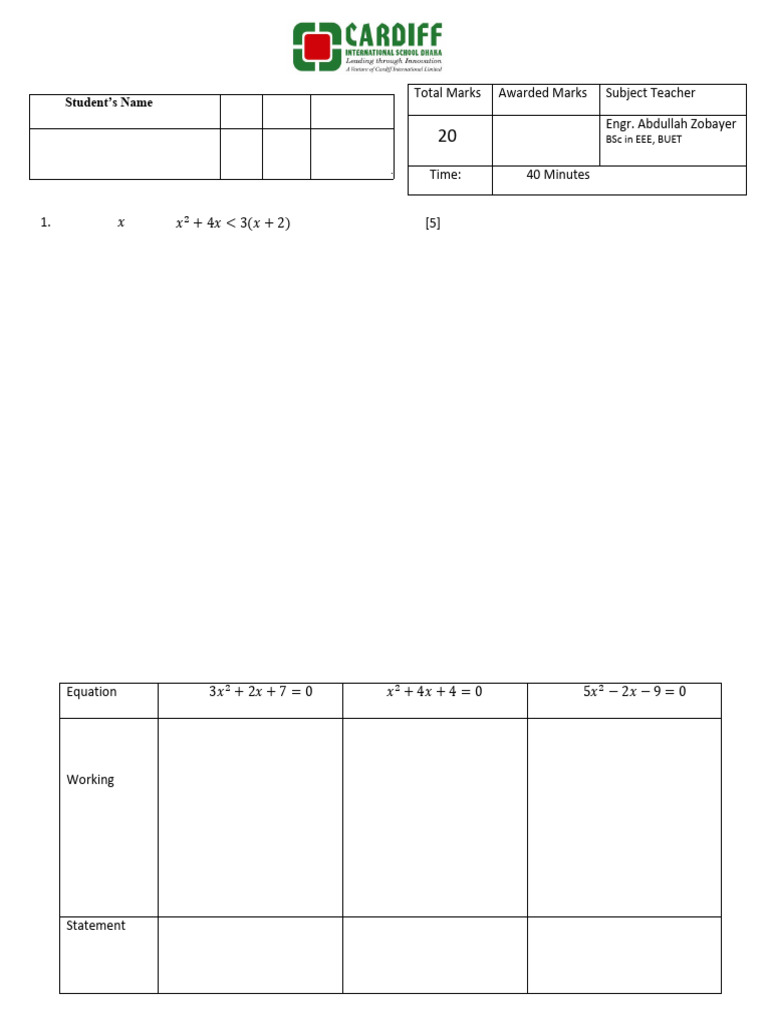 Add Math CT-3 Question | PDF