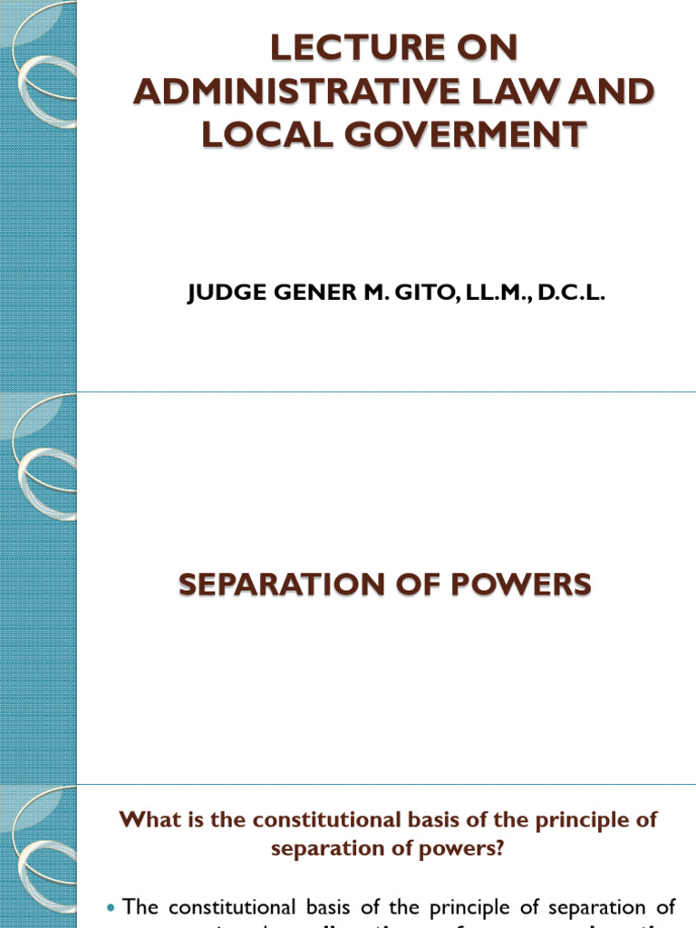 Political Law - Lecture On Administrative Law and Local Government ...