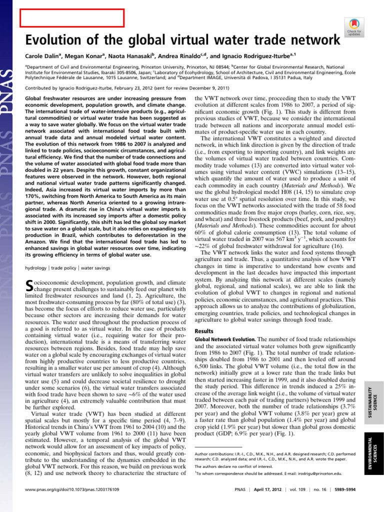 Global Virtual Water Trade Evolution | PDF | Agriculture | Water