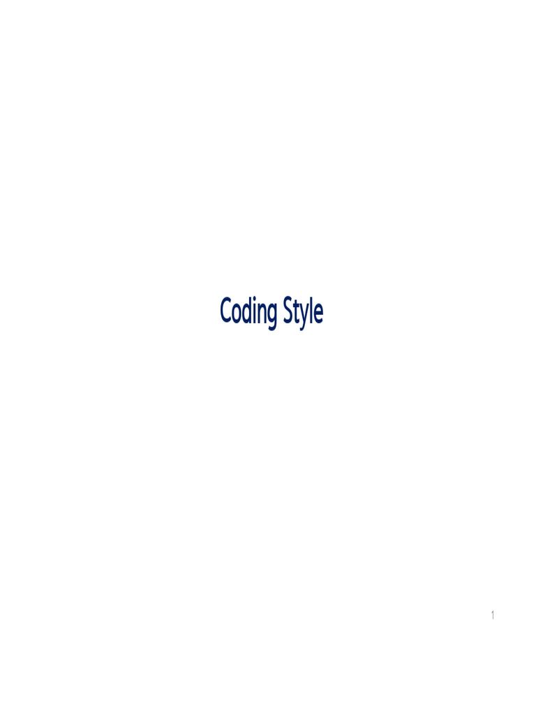 Coding Style | PDF