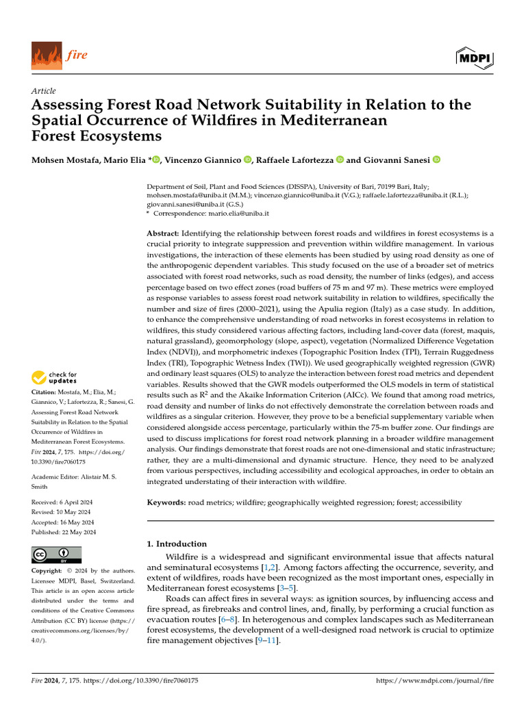 Mostafa 等 - 2024 - Assessing Forest Road Network Suitability in Relation to the Spatial ...