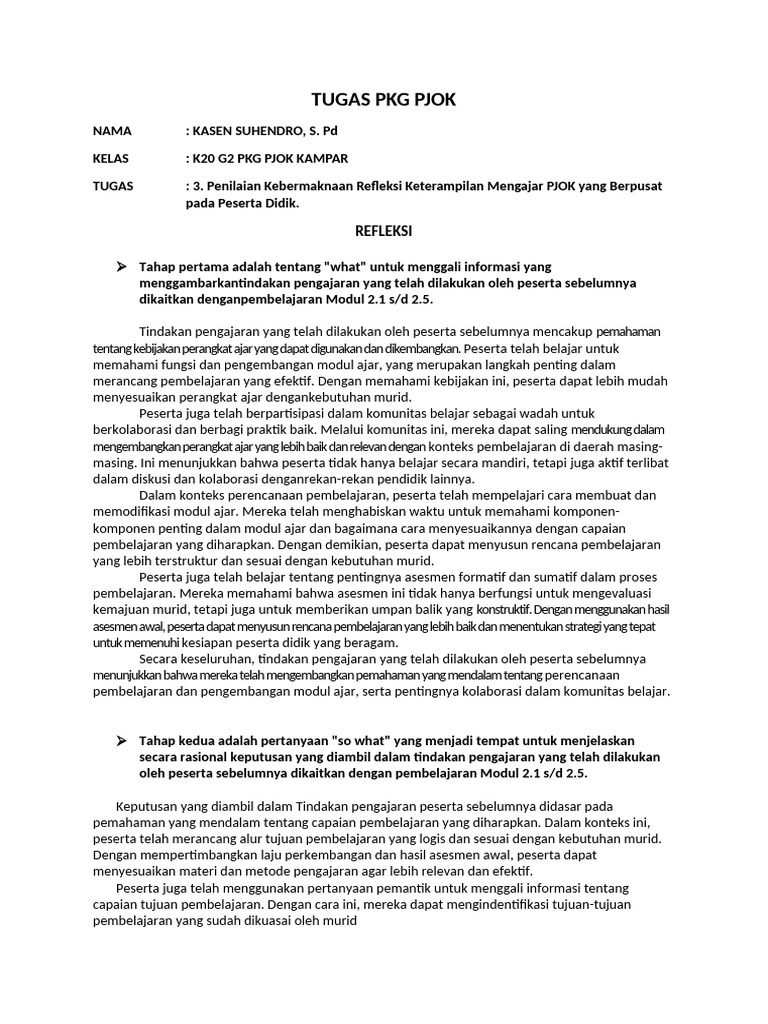 TUGAS PKG PJOK | PDF