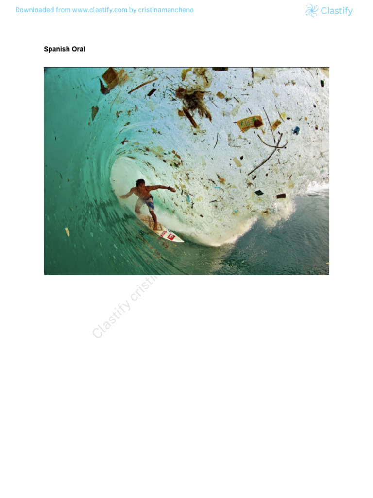 Spanish B Practice Oral Script | PDF | Contaminación | Entorno natural