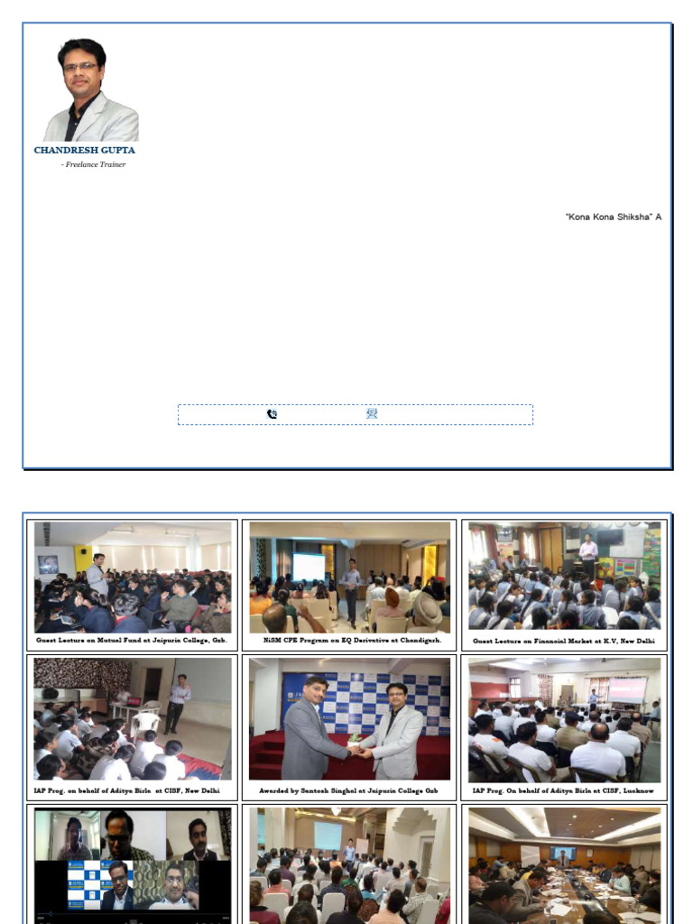 Chandresh Gupta: Financial Education Leader | PDF | Financial Economics ...