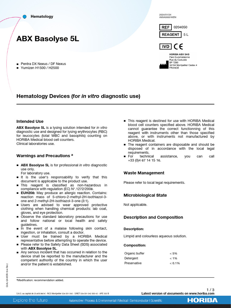 A95a00001ken Abx Basolyse 5L | PDF