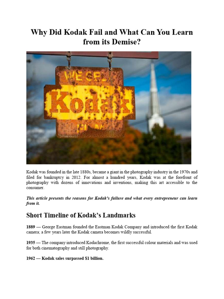 Why Did Kodak Fail | PDF | Camera