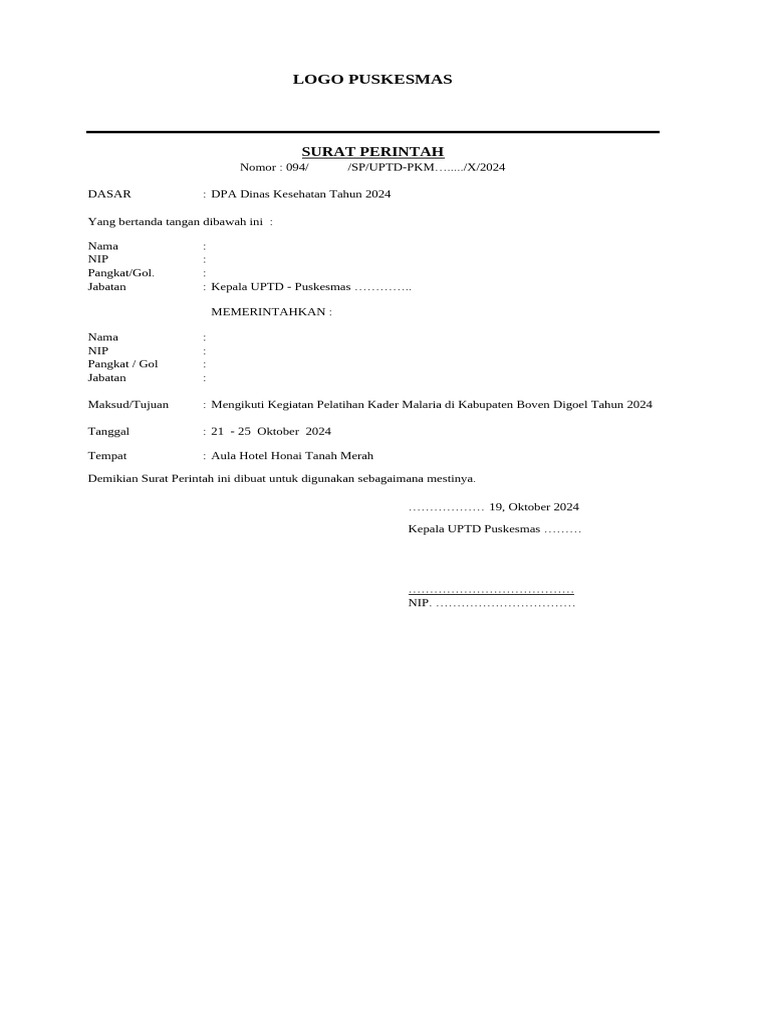 Contoh Format SPT | PDF