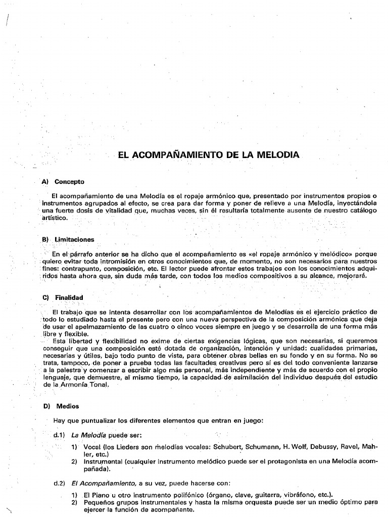 El Acompañamiento de La Melodía | PDF