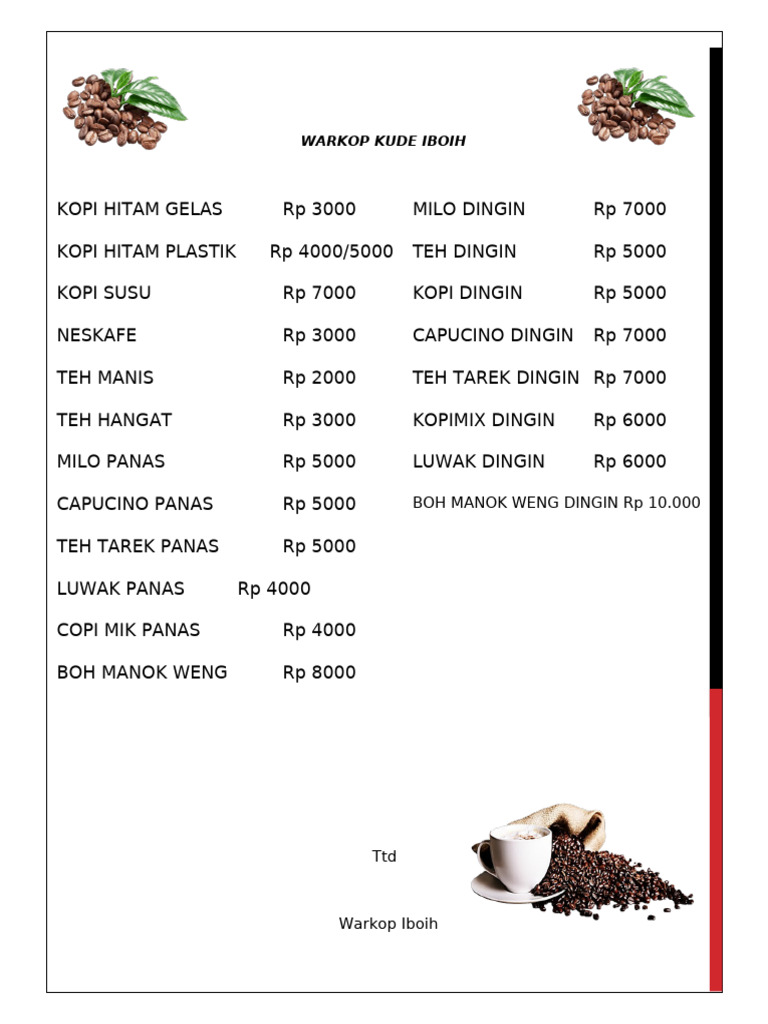 List Harga Minuman | PDF