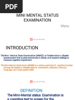 Mini - Mental State Examination (MMSE) | PDF | Dementia | Neurology