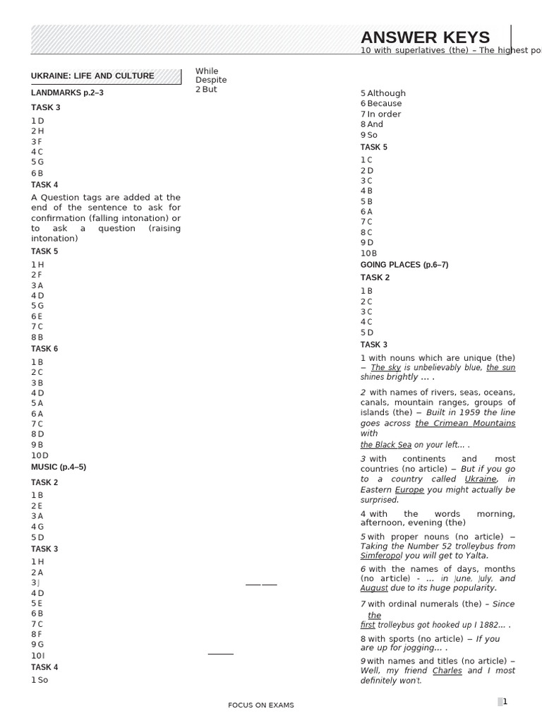 Focus On Exams - Ua B2 AK | PDF