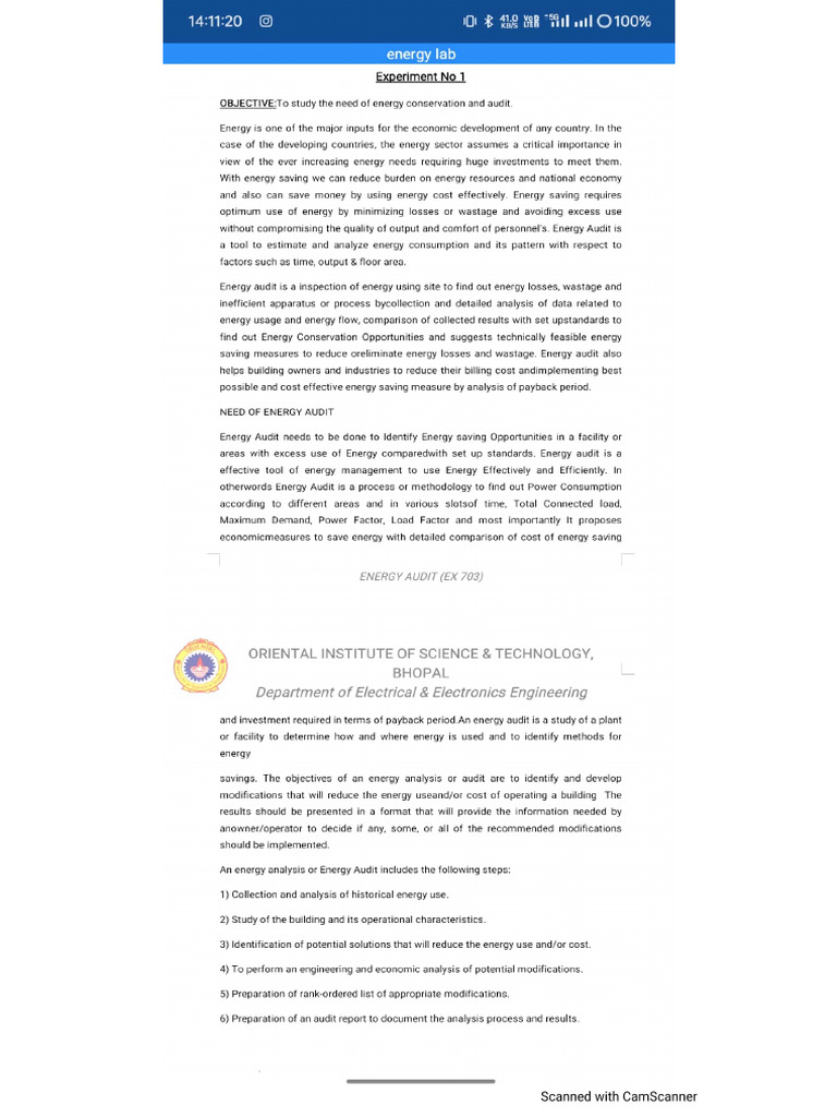 1 Energy Audit Lab | PDF