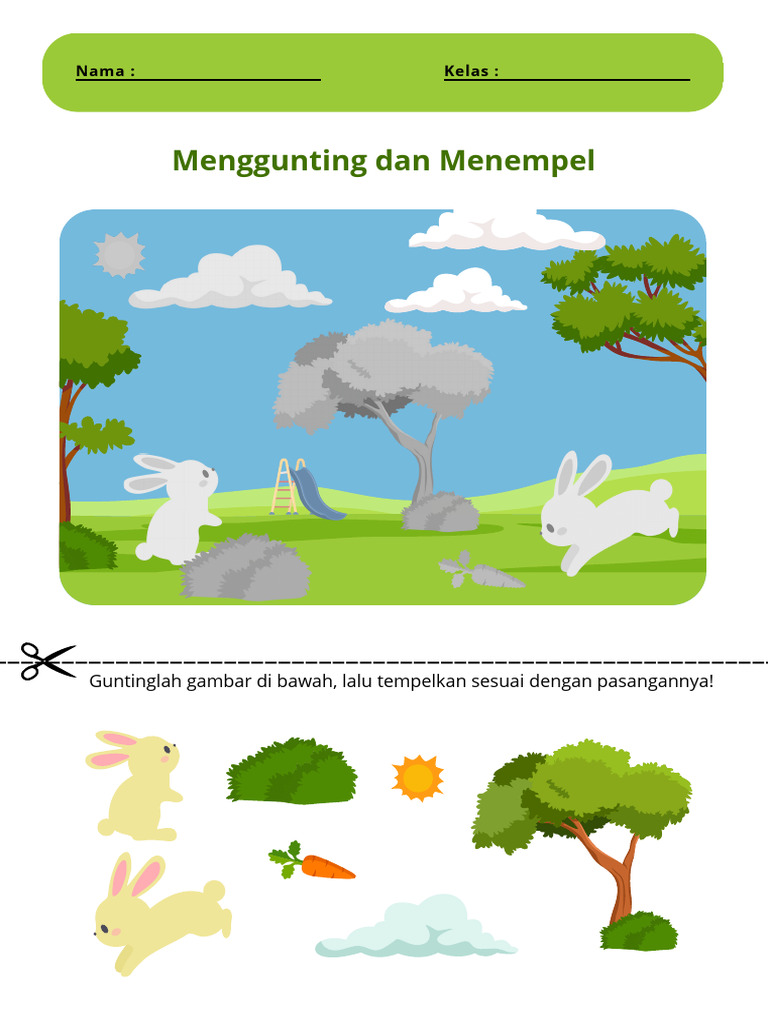 Worksheet Gunting Tempel Anak TK | PDF
