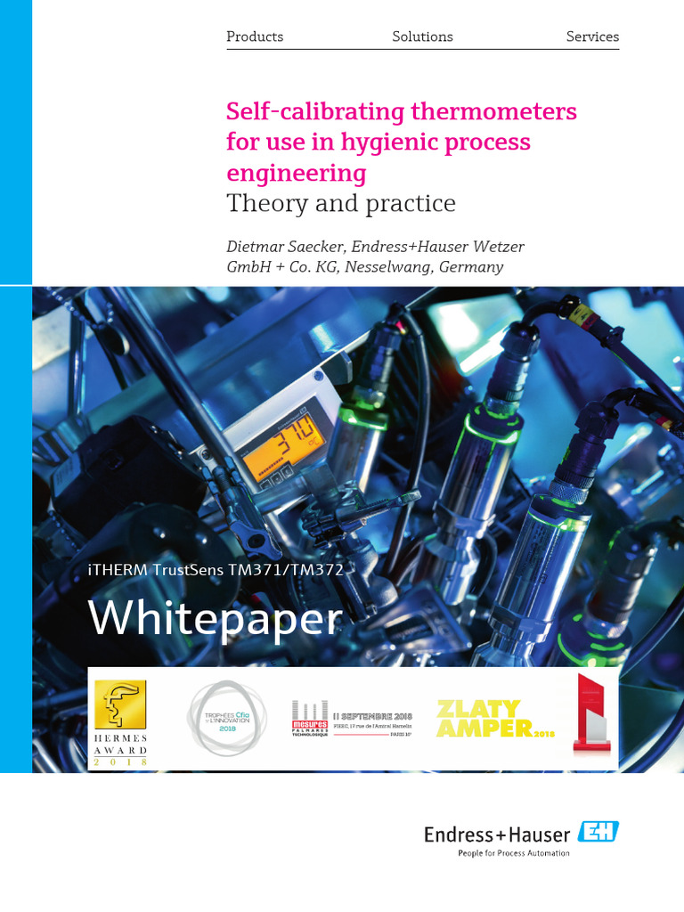 Self-Calibrating Thermometers For Use in Hygienic Process Engineering - Theory and Practice ...