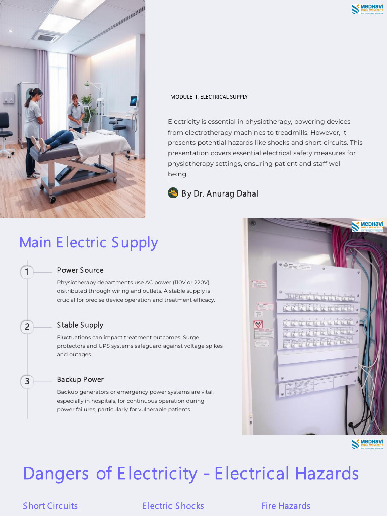 Electrical Supply in Physiotherapy | PDF | Fuse (Electrical) | Insulator (Electricity)