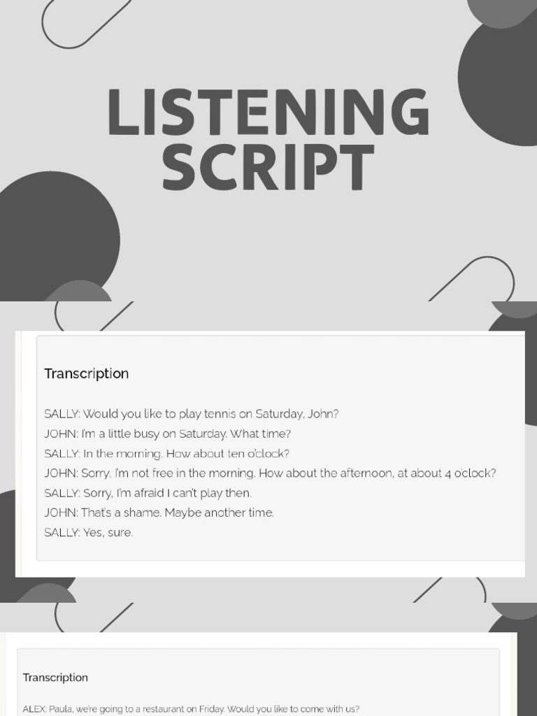 Listening Script | PDF