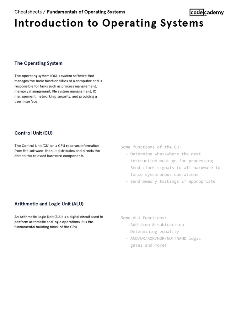 Fundamentals Of Operating Systems Introduction To Operating Systems