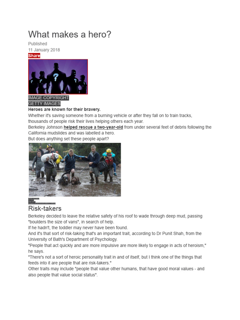 What Makes A hero-BBC | PDF | Empathy | Behavioural Sciences