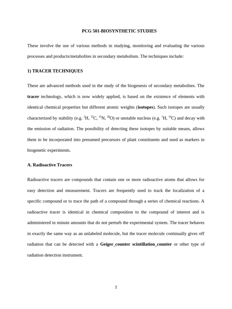 PCG 501 - Radioactive Tracer Techniques | PDF | Radioactive Tracer | Radioactive Decay