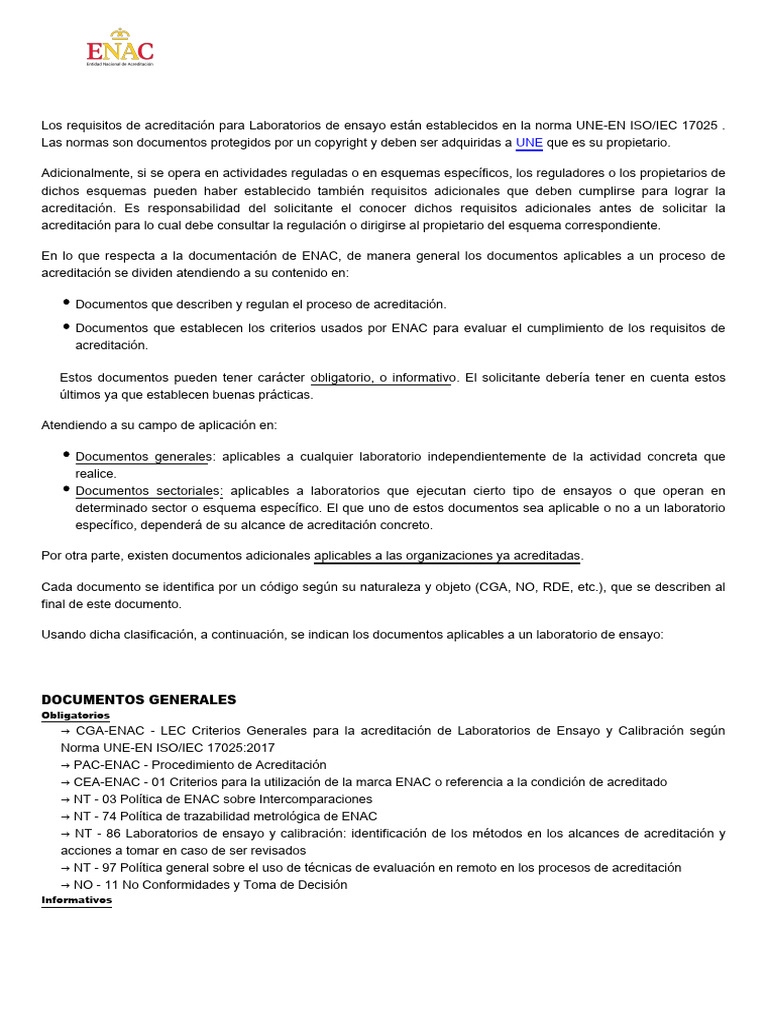 Docs Enac Aplicab - Rev11 | PDF | Laboratorios | Calibración