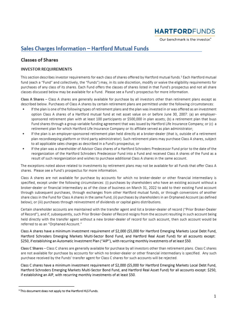 Sales Charges Information | PDF | Investment Fund | Investing