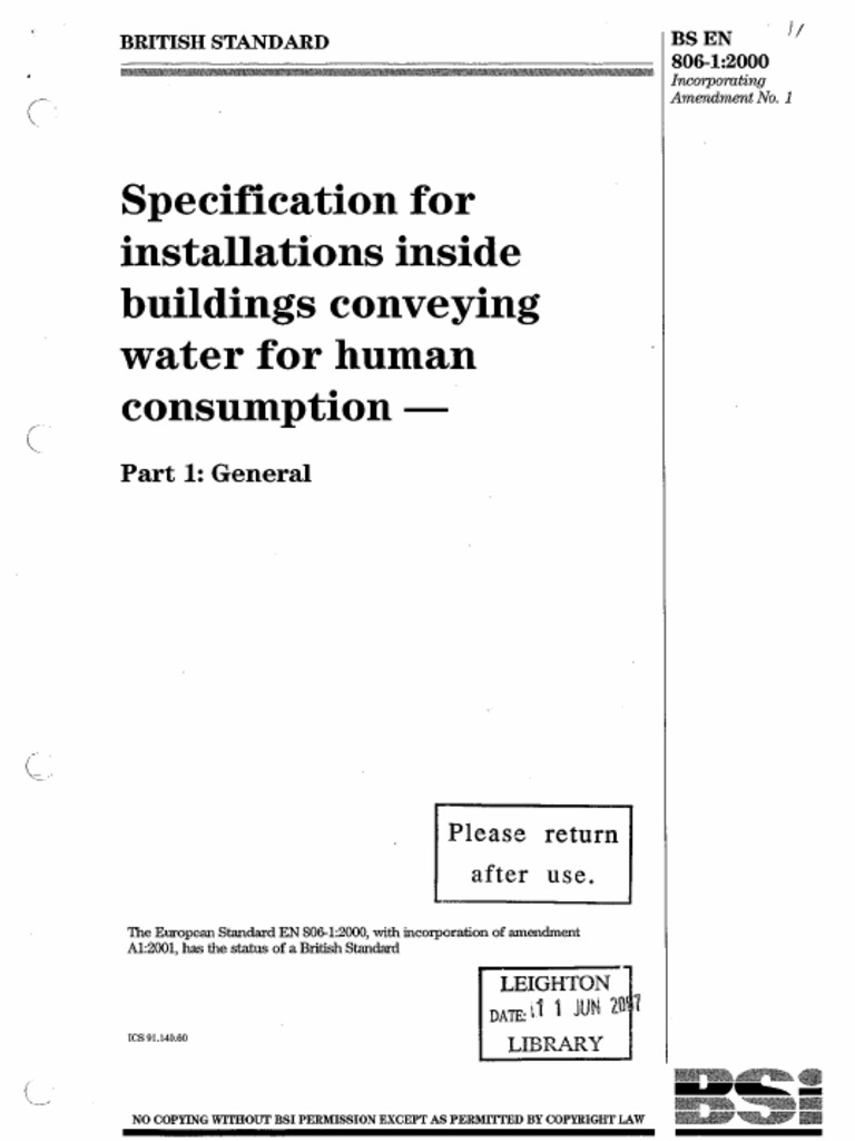 BS en 806-1-2000 | PDF