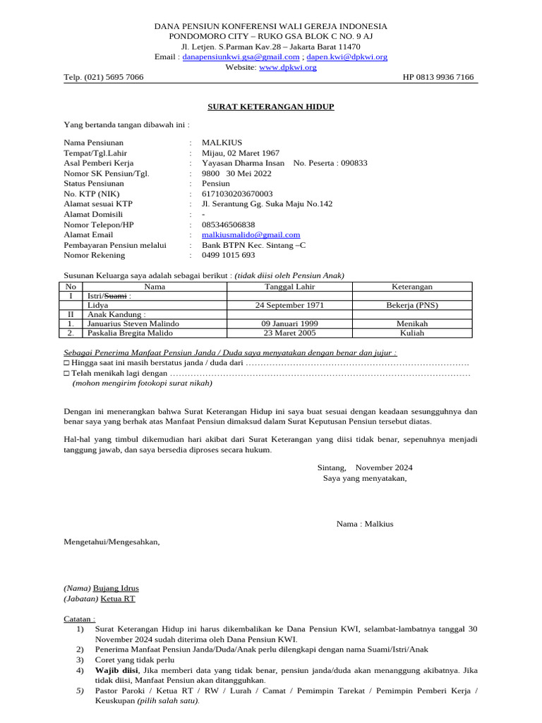 Dana Pensiun Konferensi Wali Gereja Indonesia | PDF