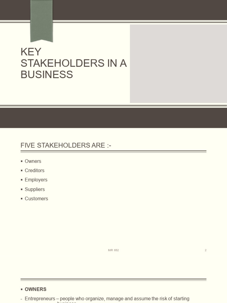 CHAPTER 1 - 2 (Key Stakeholders) | PDF | Career & Growth